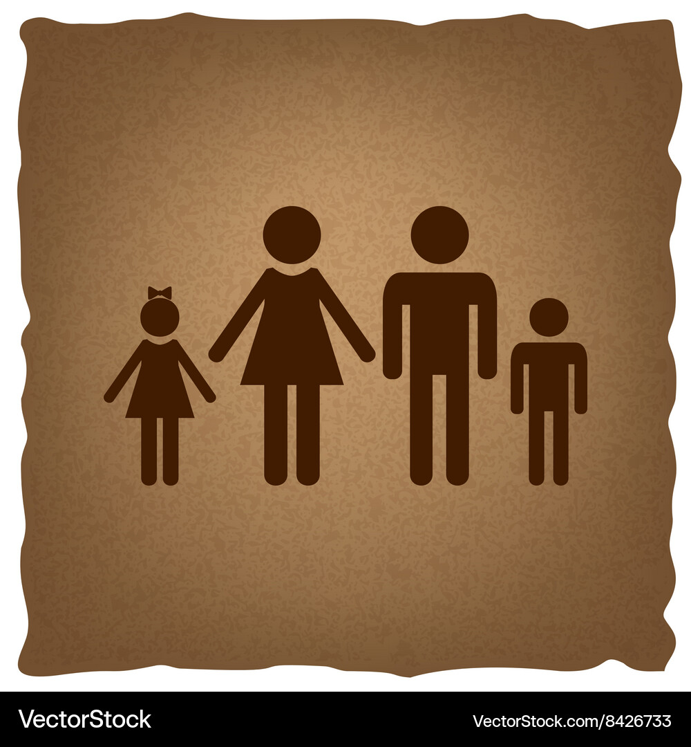 Family sign vintage effect Royalty Free Vector Image