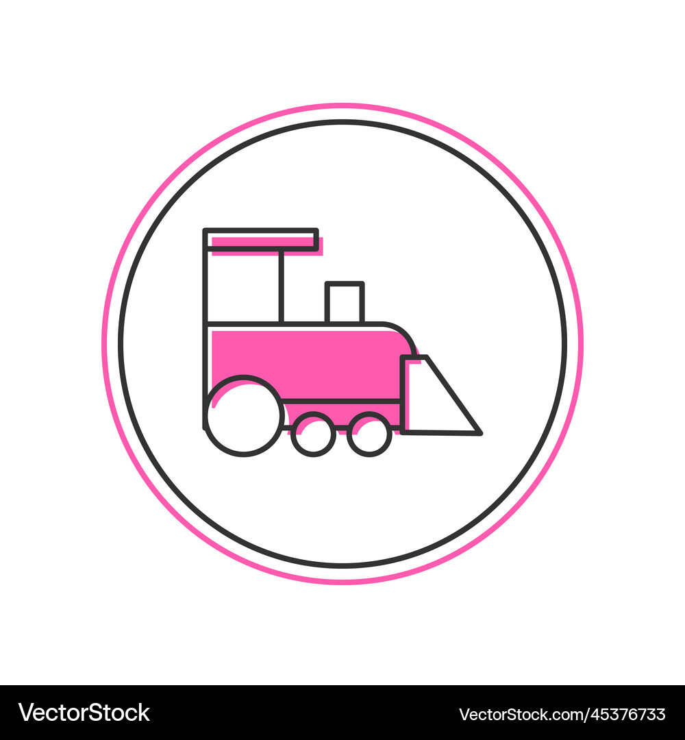 Filled outline toy train icon isolated on white Vector Image