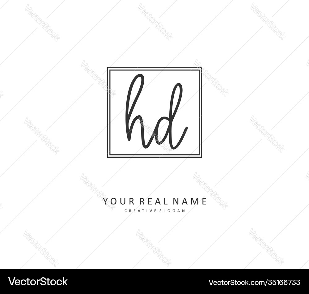 Hd initial letter handwriting and signature logo Vector Image