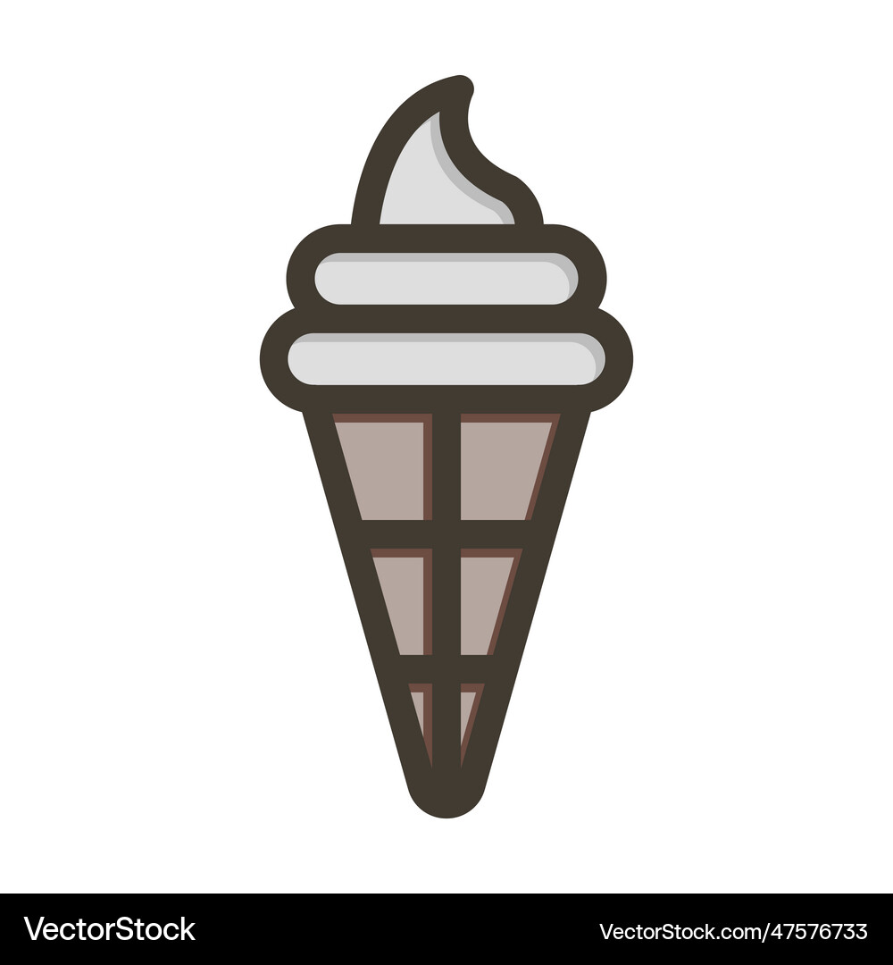 Ice cream thick line filled colors for personal Vector Image