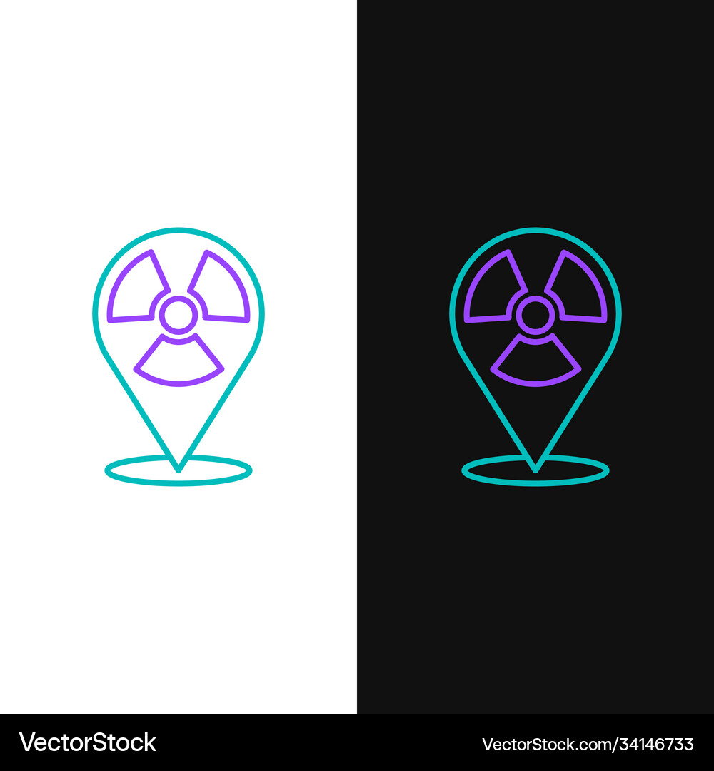 Line radioactive in location icon isolated Vector Image