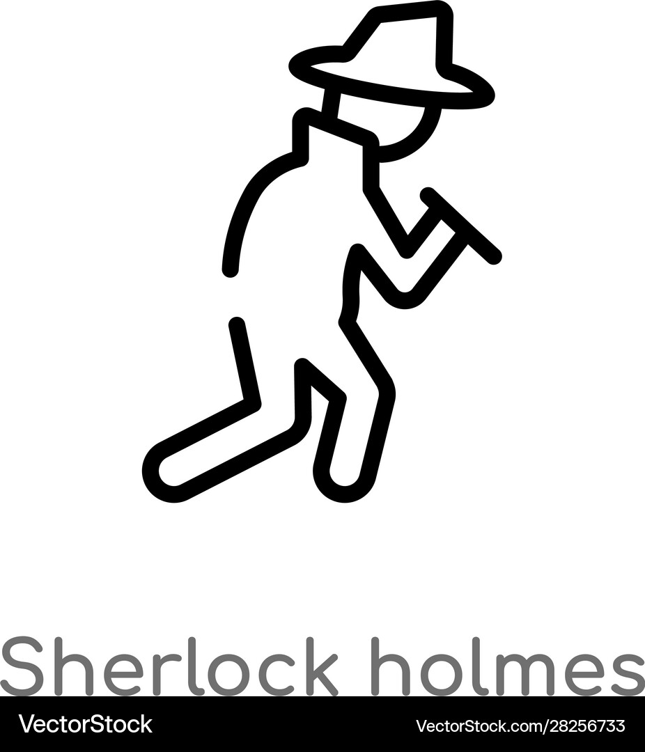 Outline sherlock holmes icon isolated black Vector Image