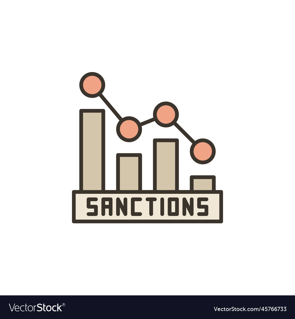 Sanctions chart concept colored icon or symbol Vector Image Sanctions chart concept colored icon or symbol Vector Image