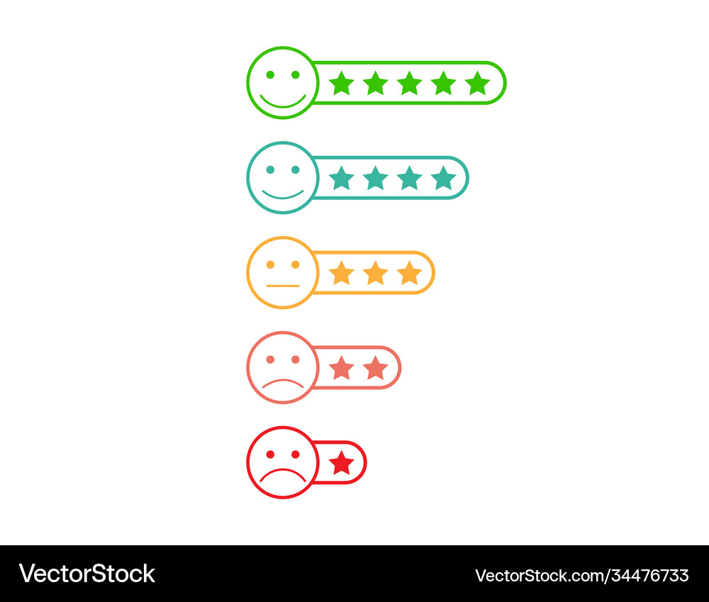Stars Ranking & Feedback Icons Royalty Free Vector Image