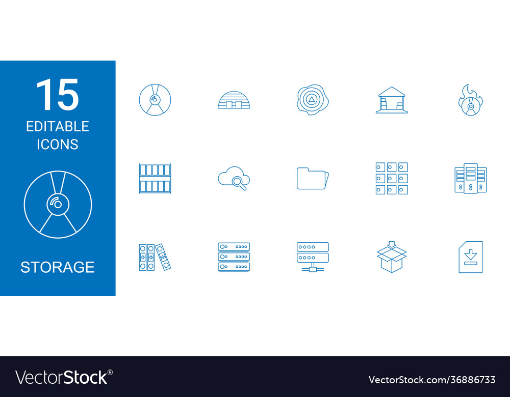 Storage icons Royalty Free Vector Image - VectorStock