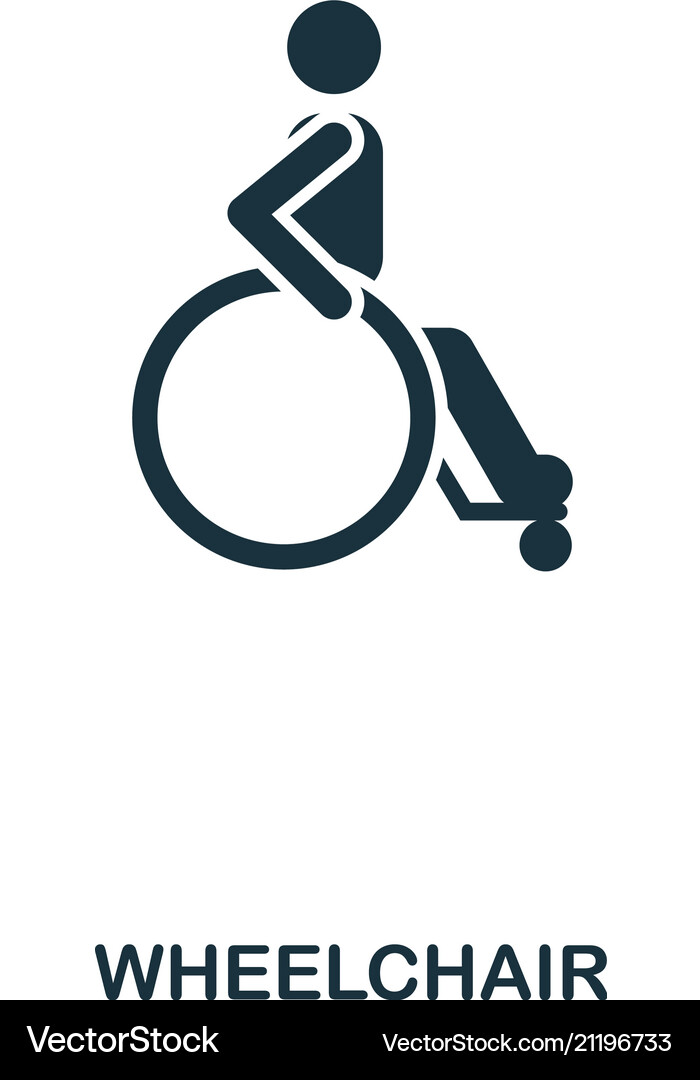 Wheelchair icon line style design ui Royalty Free Vector
