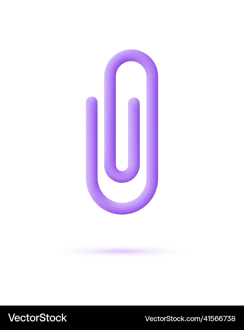 3d paper clip isolated on white background Vector Image