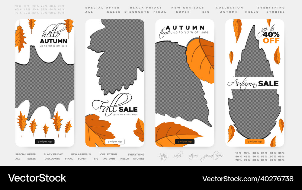 Autumn sale templates orange maple fall frame Vector Image