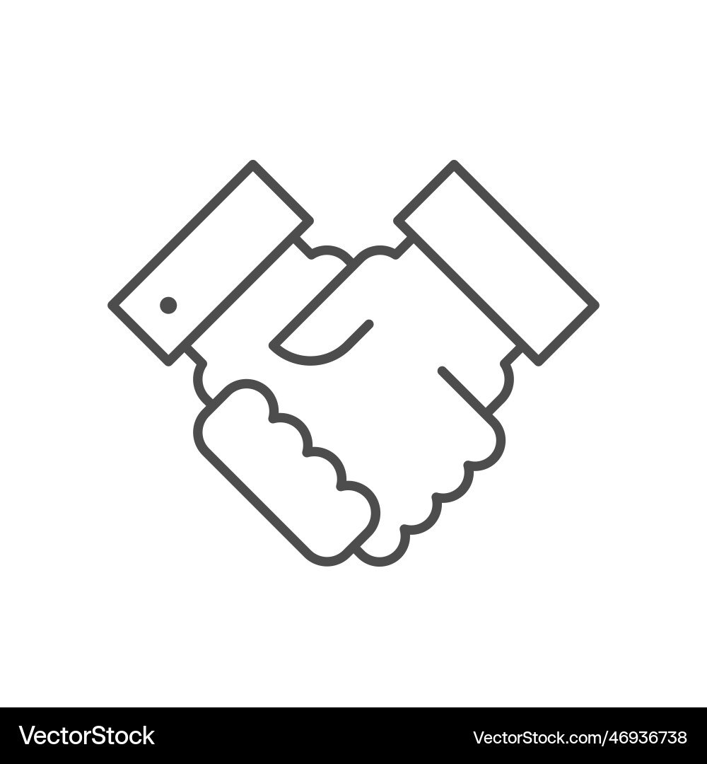 Business handshake line outline icon Royalty Free Vector