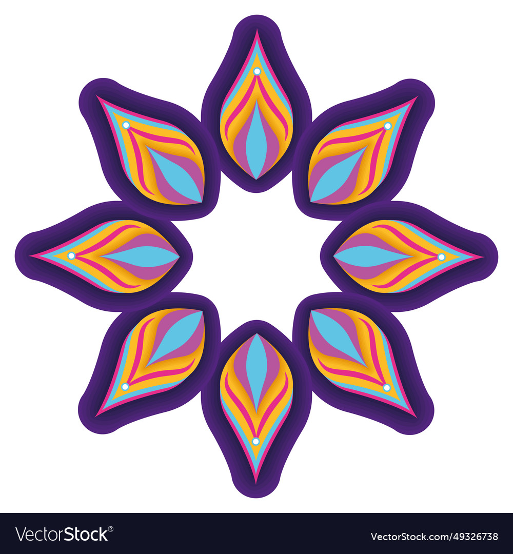 Colored mandala pattern Royalty Free Vector Image