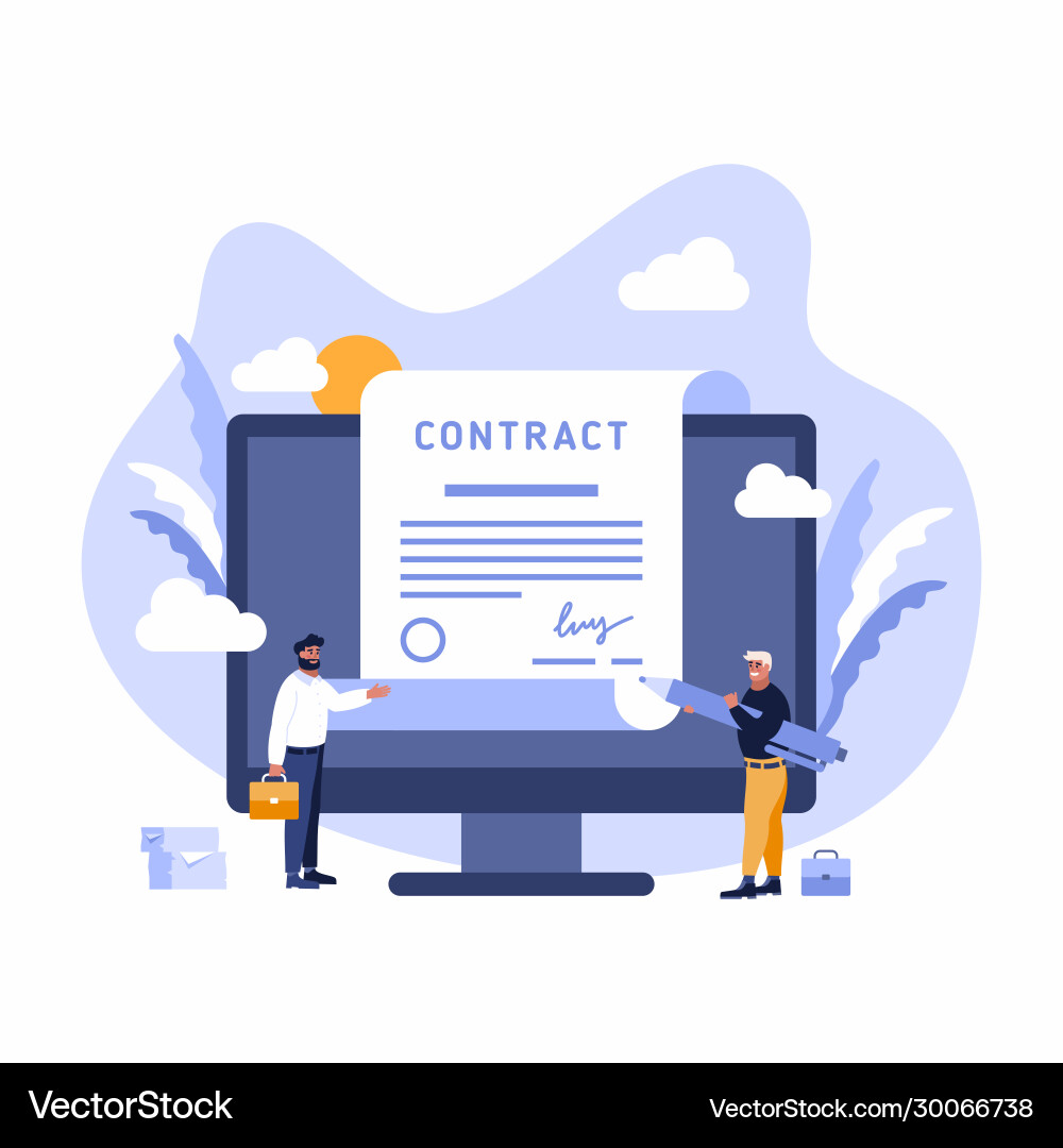 Contract sign up paper document businessman Vector Image