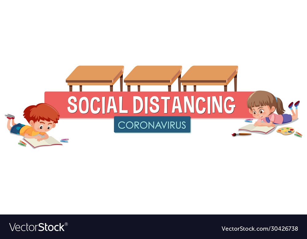 Coronavirus poster design with word social Vector Image