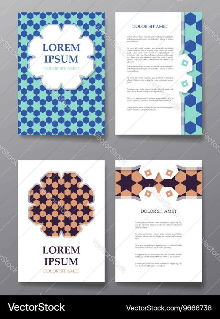 Cover brochure design Arabic traditional Vector Image