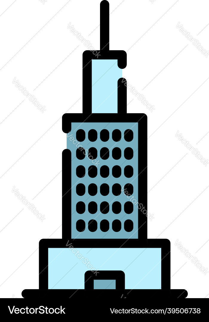 Finance building icon color outline Royalty Free Vector