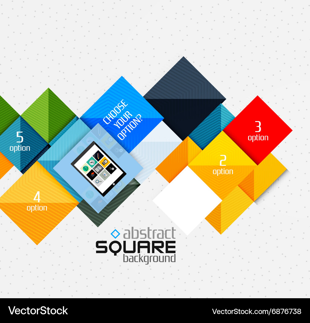 Geometric square shapes and infographic option Vector Image