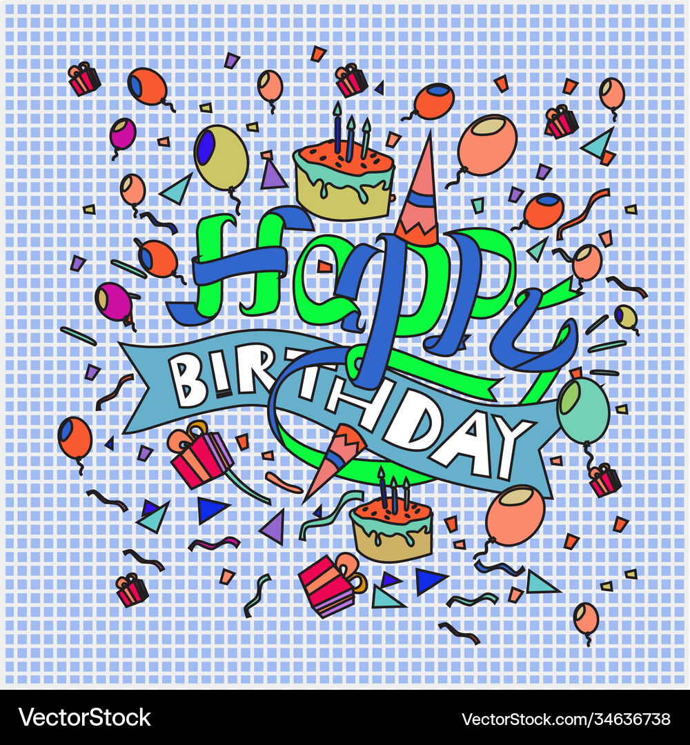 Happy birthday typography design for greeting Vector Image
