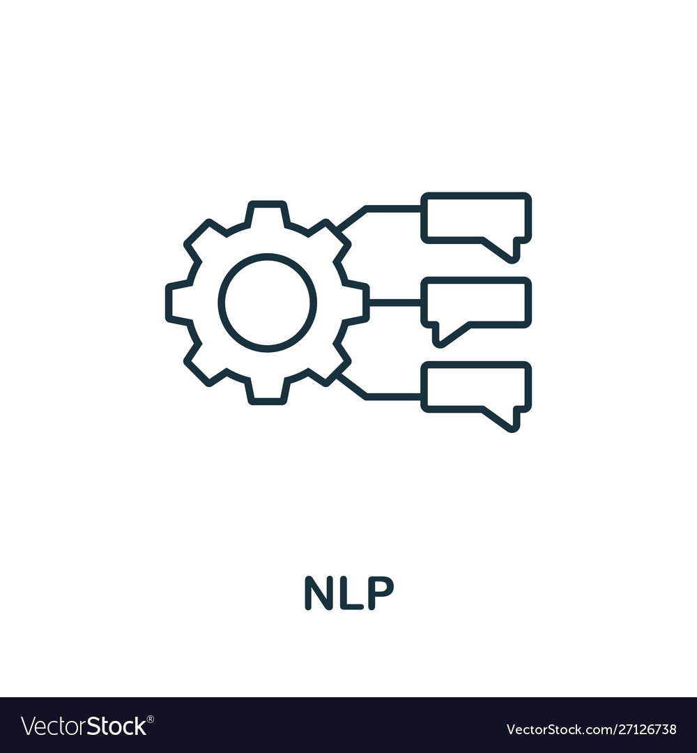 Nlp outline icon thin line concept element from Vector Image