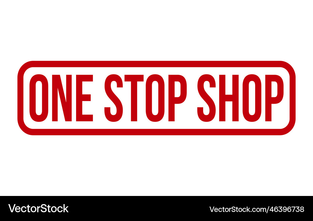 One stop shop rubber stamp seal Royalty Free Vector Image