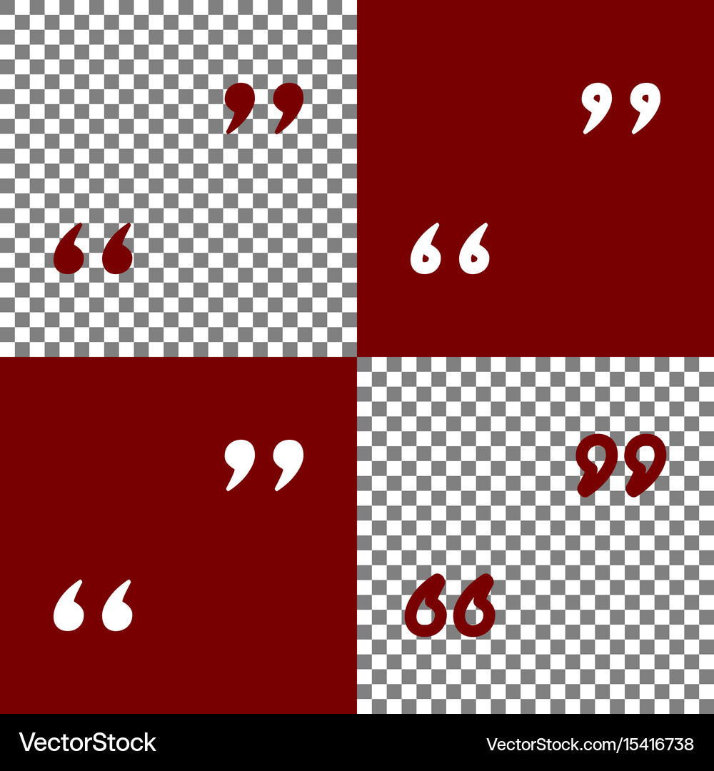 Quote sign bordo and white Royalty Free Vector Image