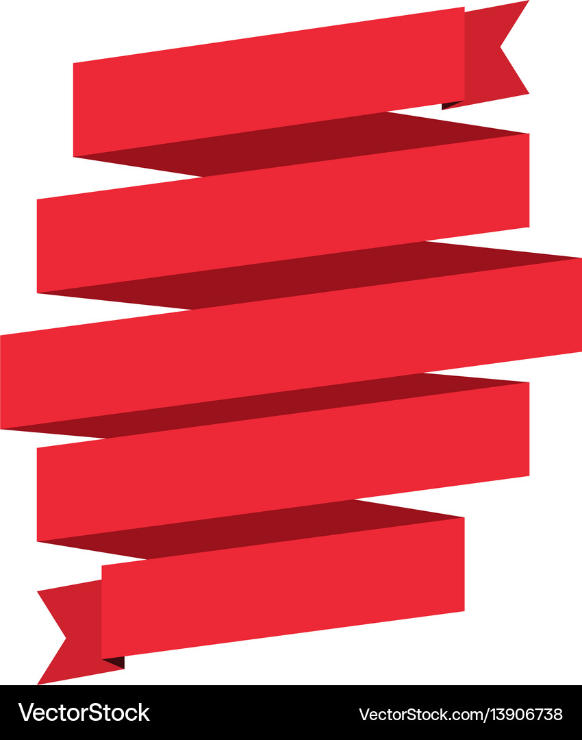 Red ribbon decoration art Royalty Free Vector Image