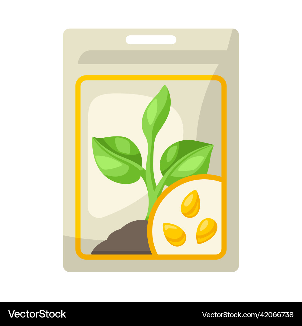 Seed package for sowing agricultural planting Vector Image