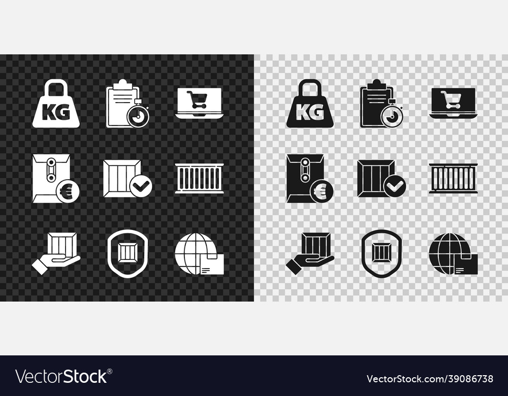 Set weight verification of delivery list Vector Image