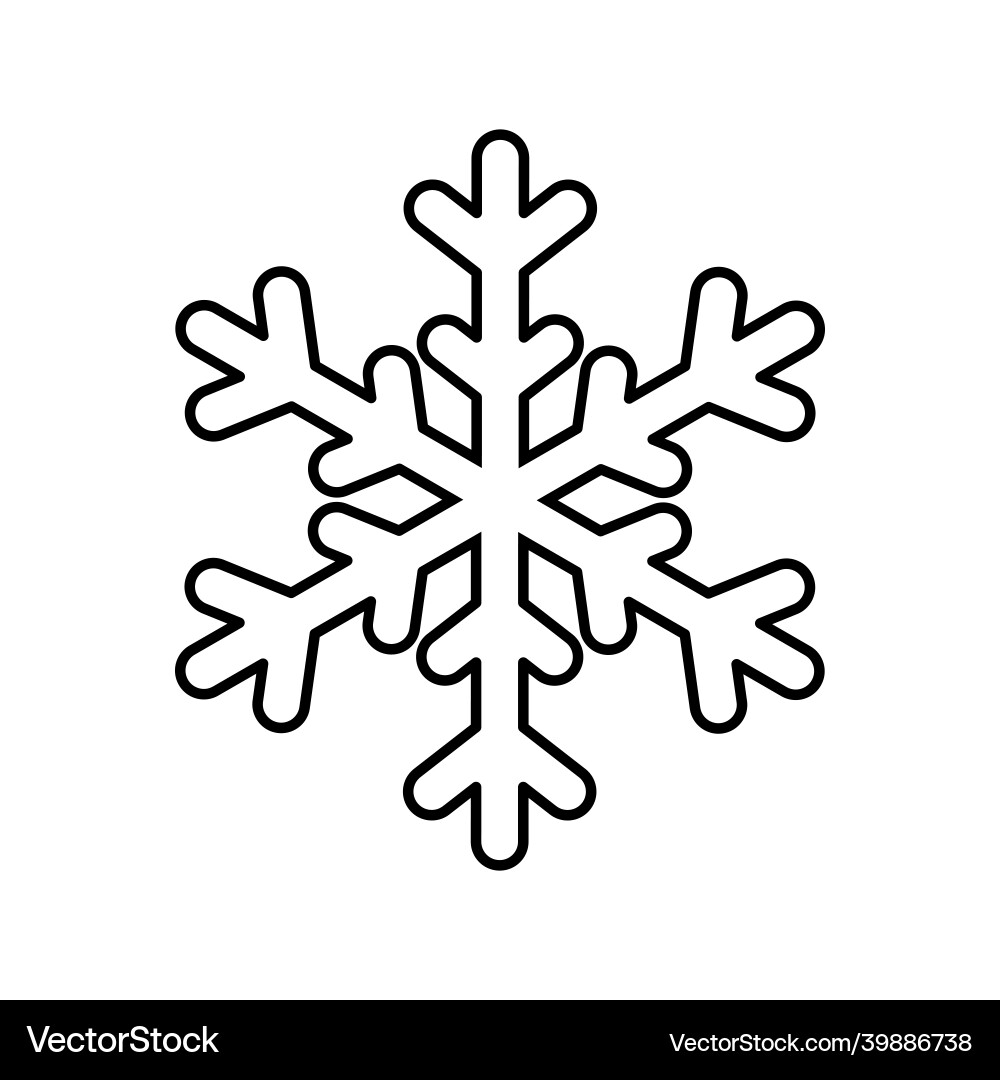 Snowflake icon sign symbol isolated white Vector Image