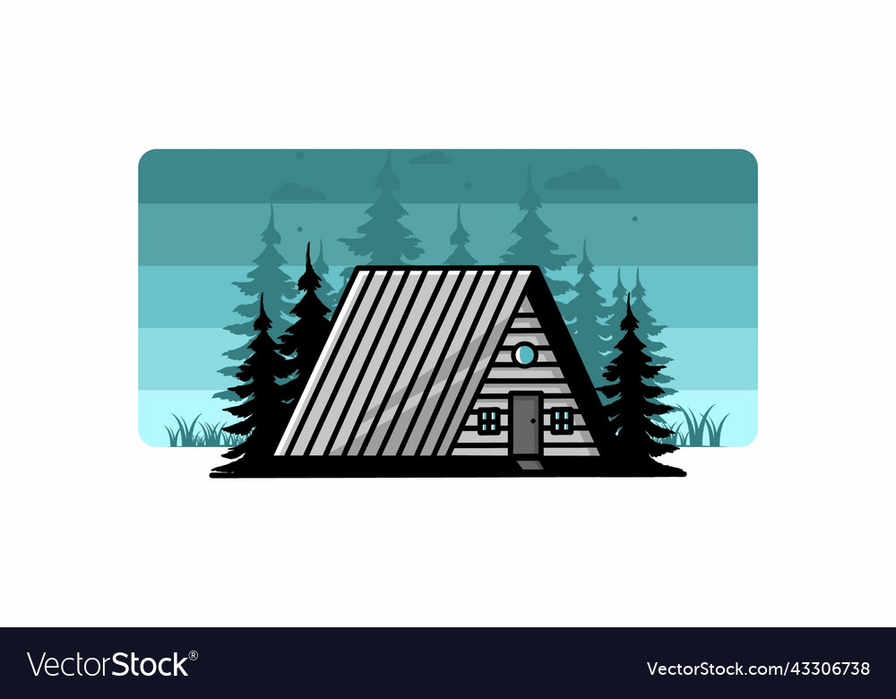 Vintage wood cabin design Royalty Free Vector Image