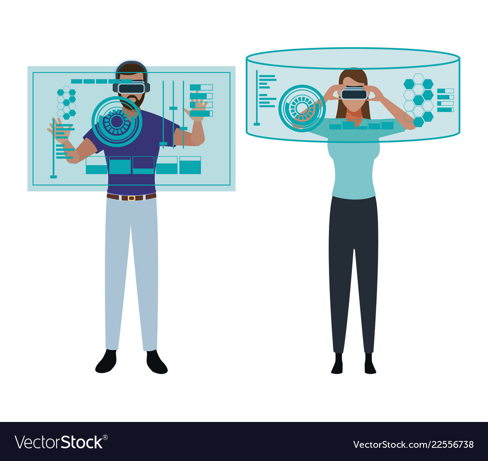 Virtual reality technology Royalty Free Vector Image