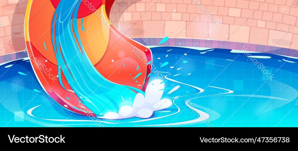 Water slide bottom in swimming pool Royalty Free Vector