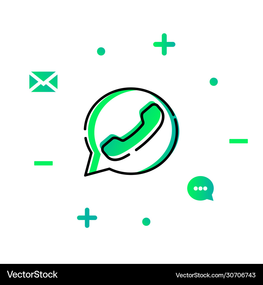 Accept call icon or whats app telephone modern Vector Image
