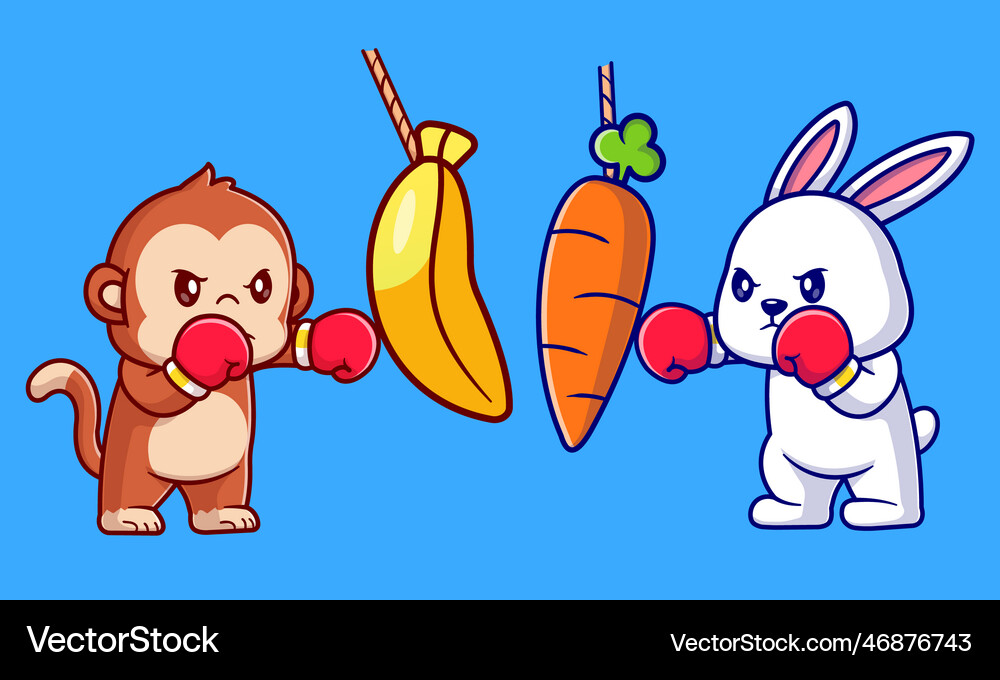 Boxers fighting on ring cartoon by th Royalty Free Vector