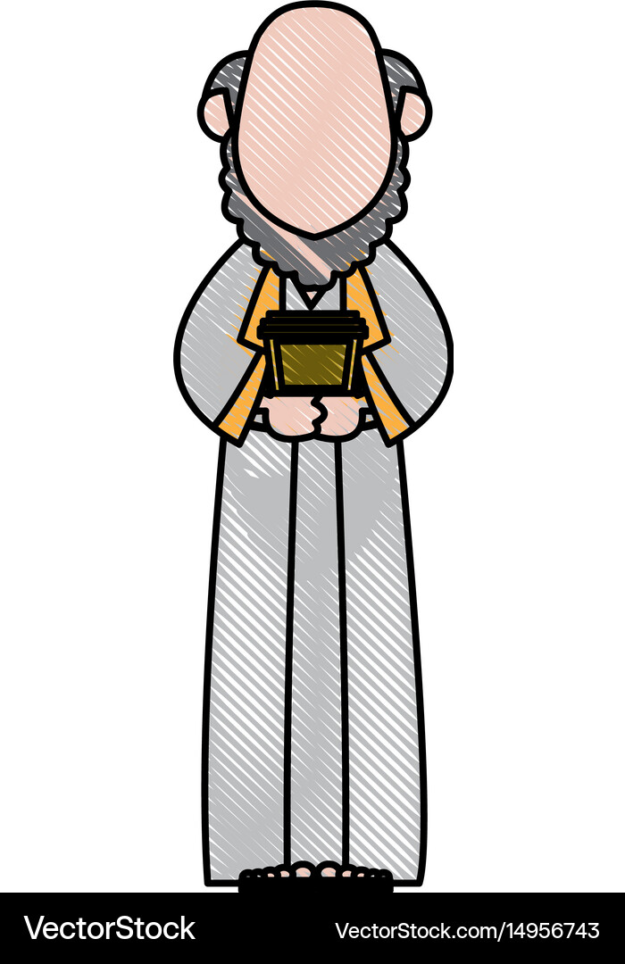Cartoon wise king manger christianity image Vector Image