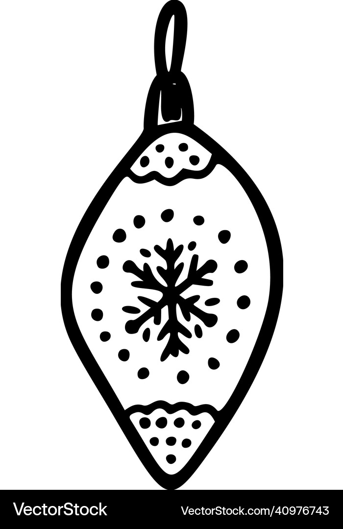 Christmas toy outline hand drawn logo element Vector Image