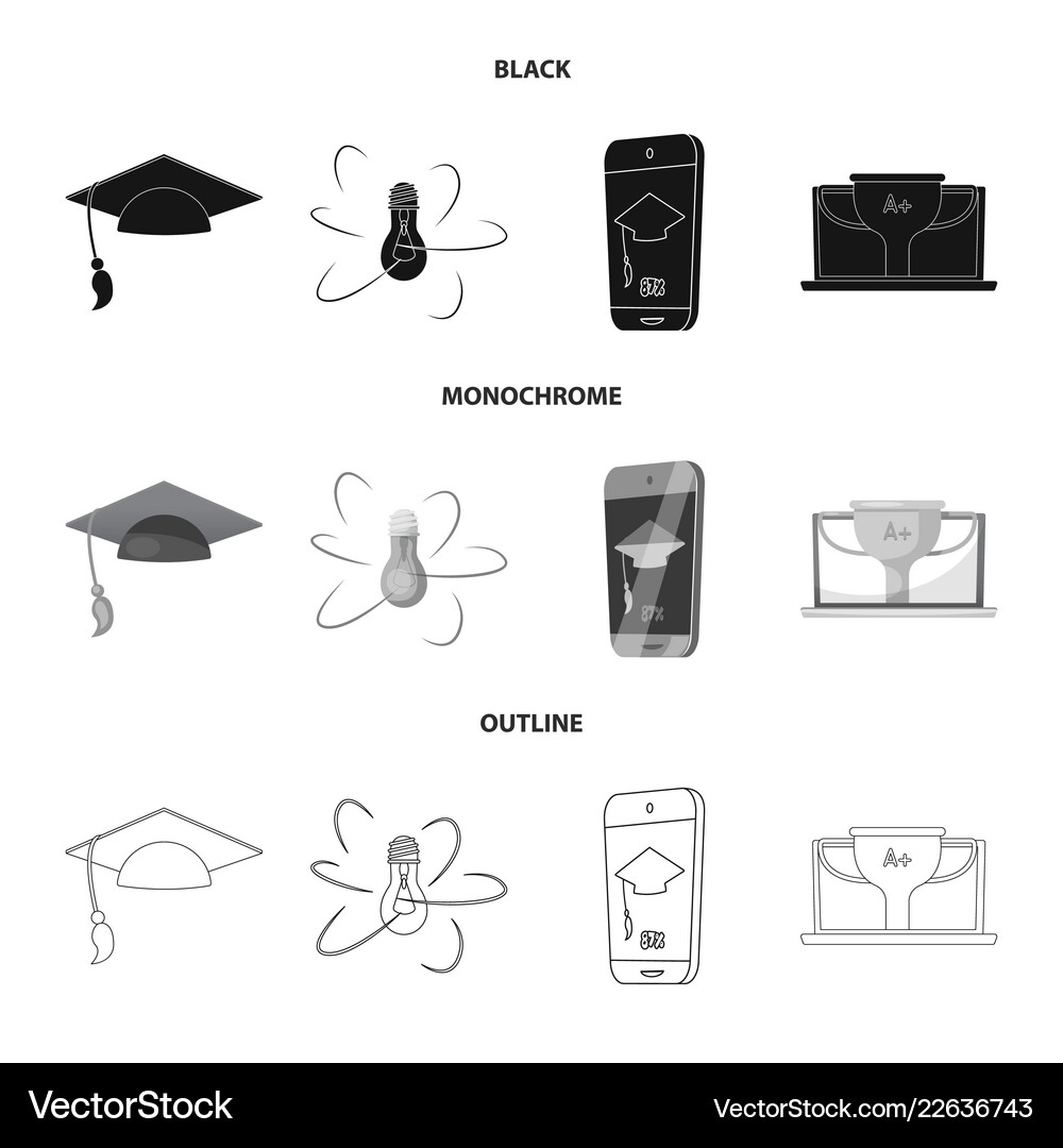 Design of education and learning sign set Vector Image