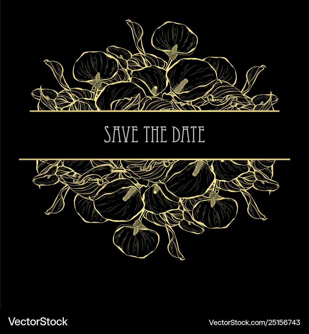 Golden floral cards set Royalty Free Vector Image