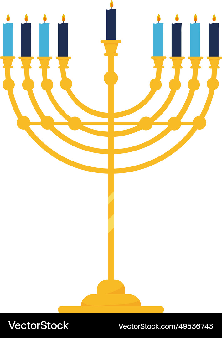 Hanukkah golden menorah Royalty Free Vector Image
