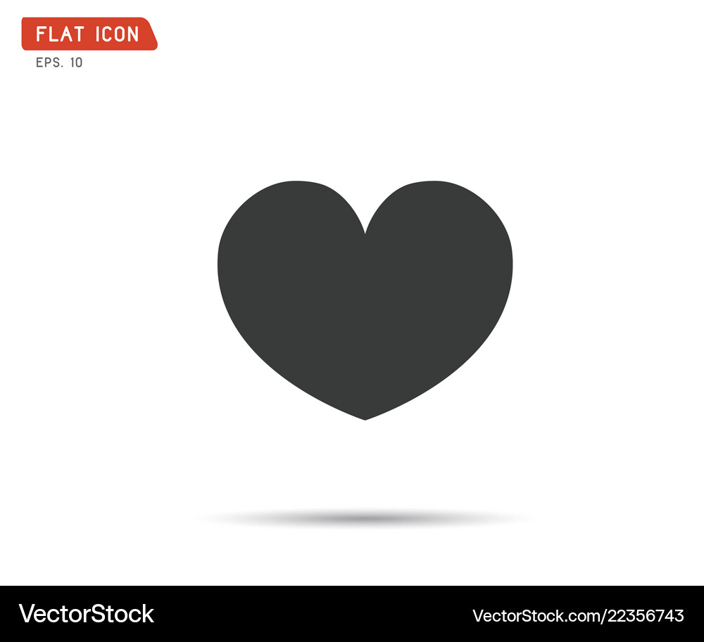 Heart Icon - Flat Logo Royalty Free Vector Image