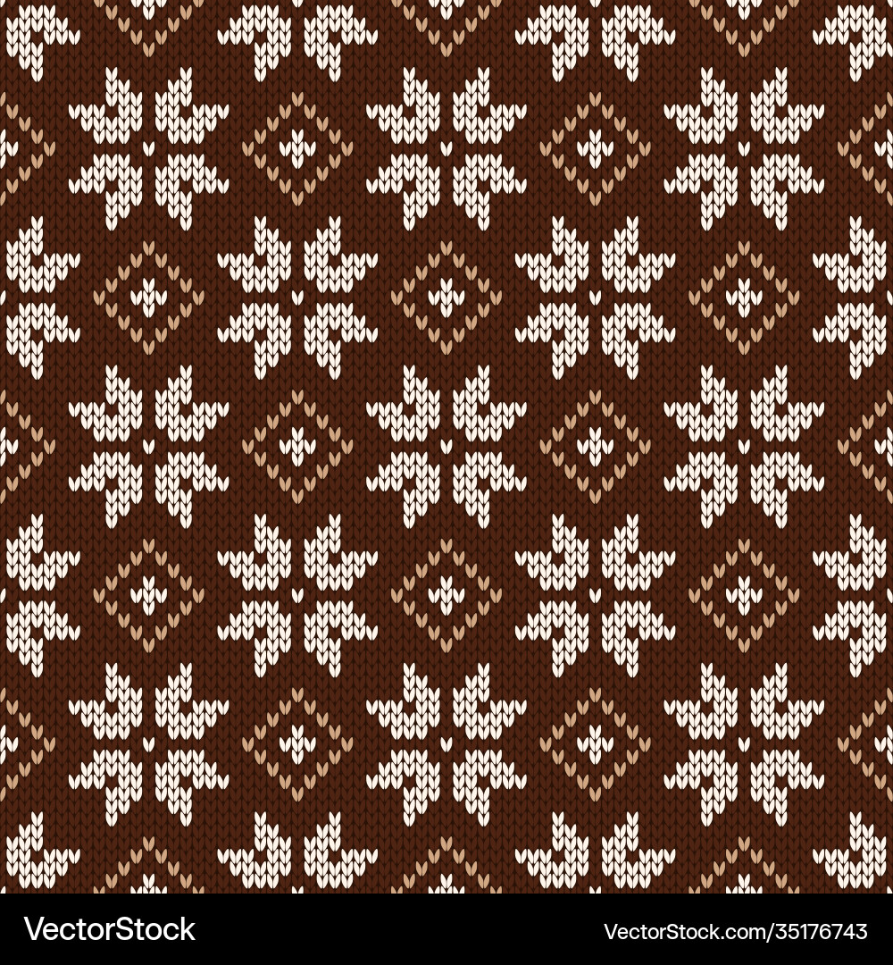 Norwegian style sweater texture with snowflakes Vector Image