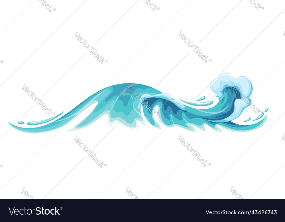 Ocean wave Royalty Free Vector Image - VectorStock