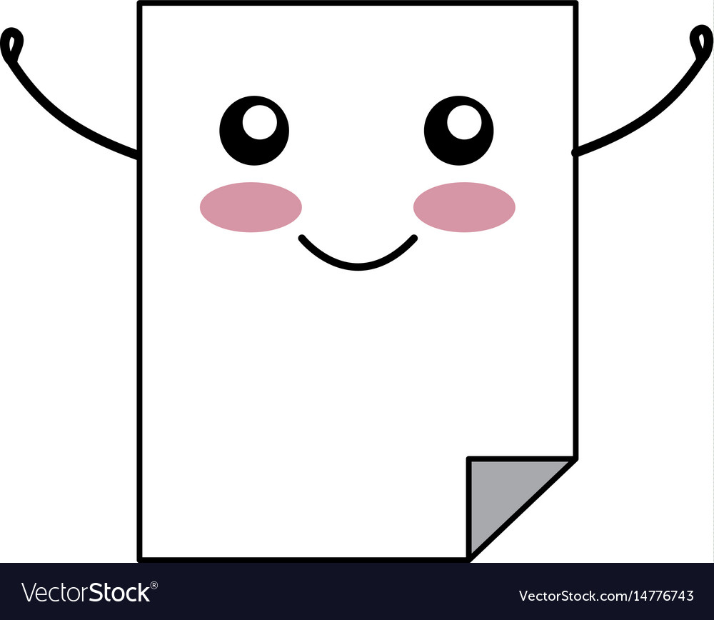 Paper documents comic character Royalty Free Vector Image