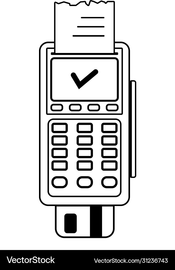 Pos terminal approved paymentcredit card machine Vector Image