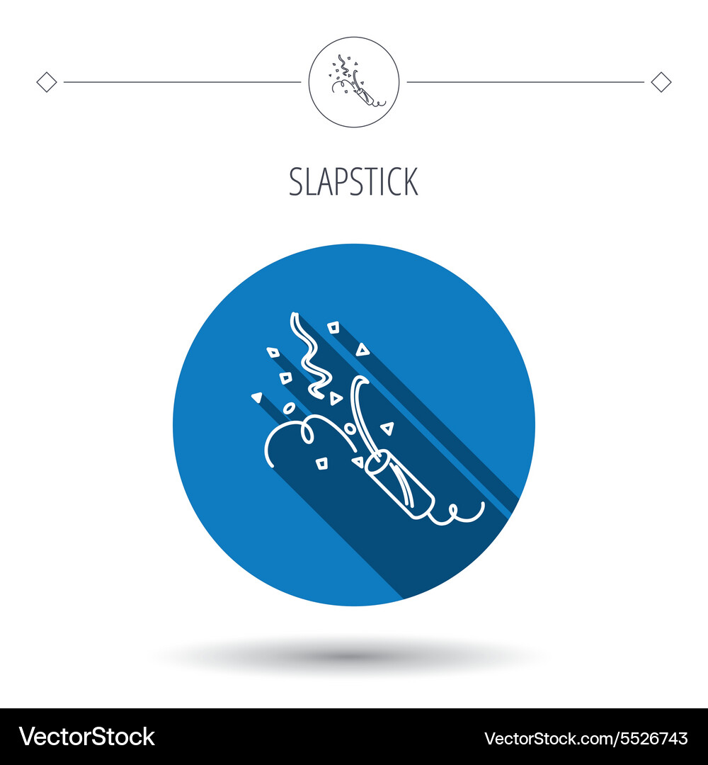 Shooting slapstick icon celebration sign Vector Image