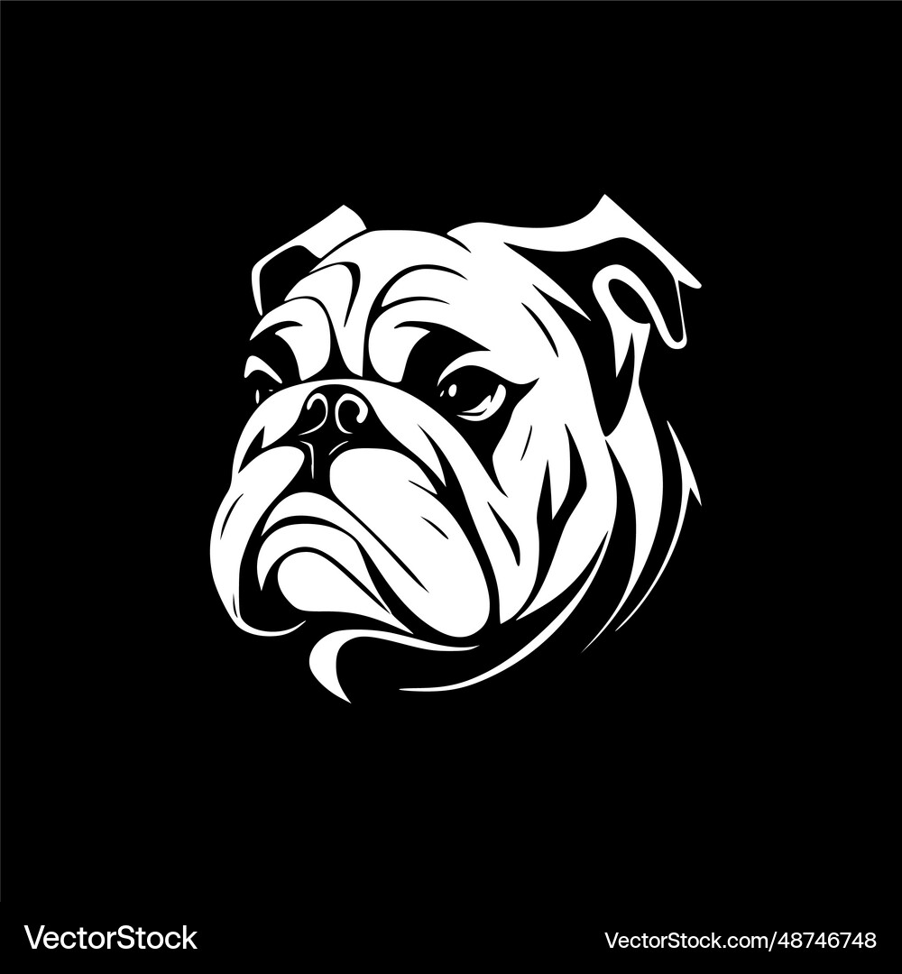 Bulldog - minimalist and flat logo Royalty Free Vector Image