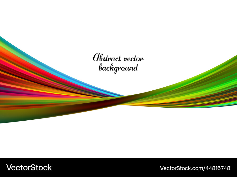 Color line design wavy horizontal wave on white Vector Image