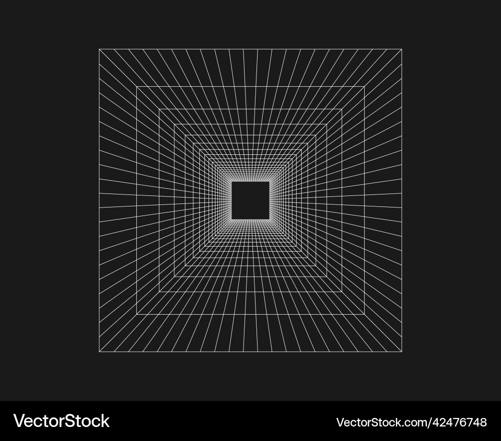 Cyber grid retro punk perspective rectangular Vector Image