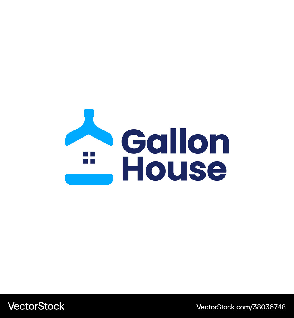 Drink water gallon house refill logo icon Vector Image