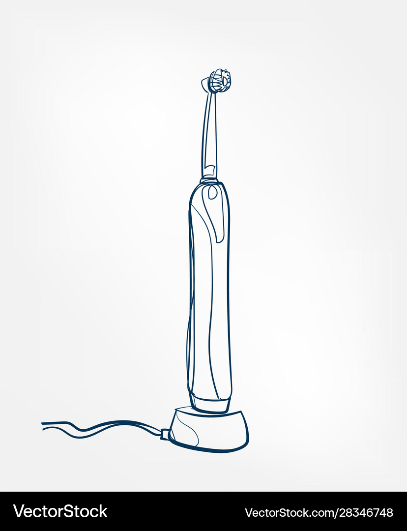 Electronic toothbrush line clip art isolated Vector Image