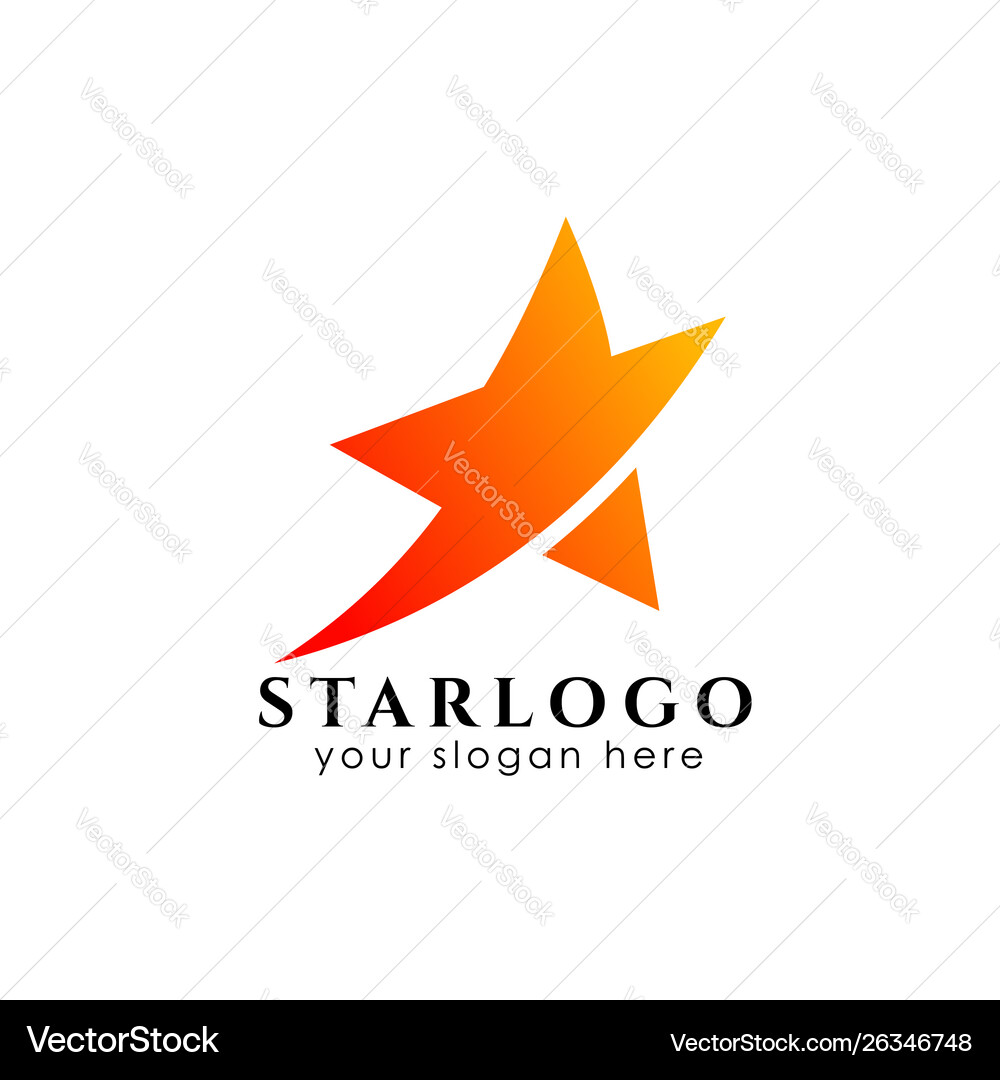 Flying star logo design stock template icon Vector Image