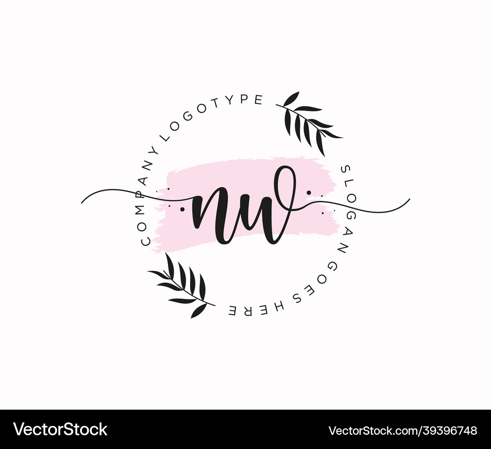 Initial nw feminine logo beauty monogram Vector Image